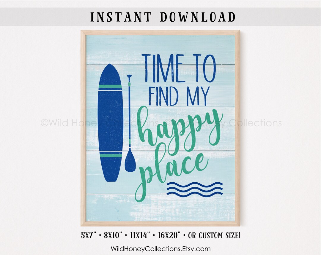 Stand up Paddle Board Sign, Paddleboarding Poster, SUP, Printable Sign ...