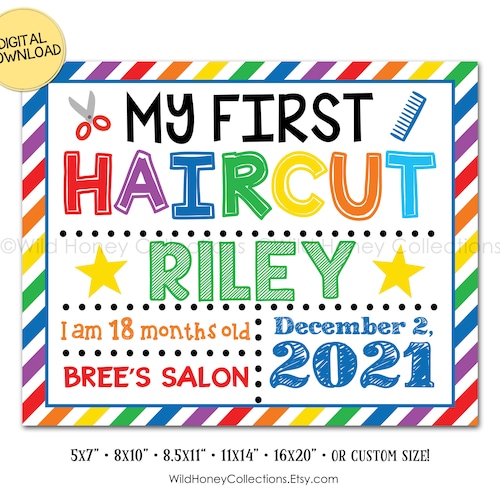 Printable My First Haircut Certificate Award Sign 4 - Etsy