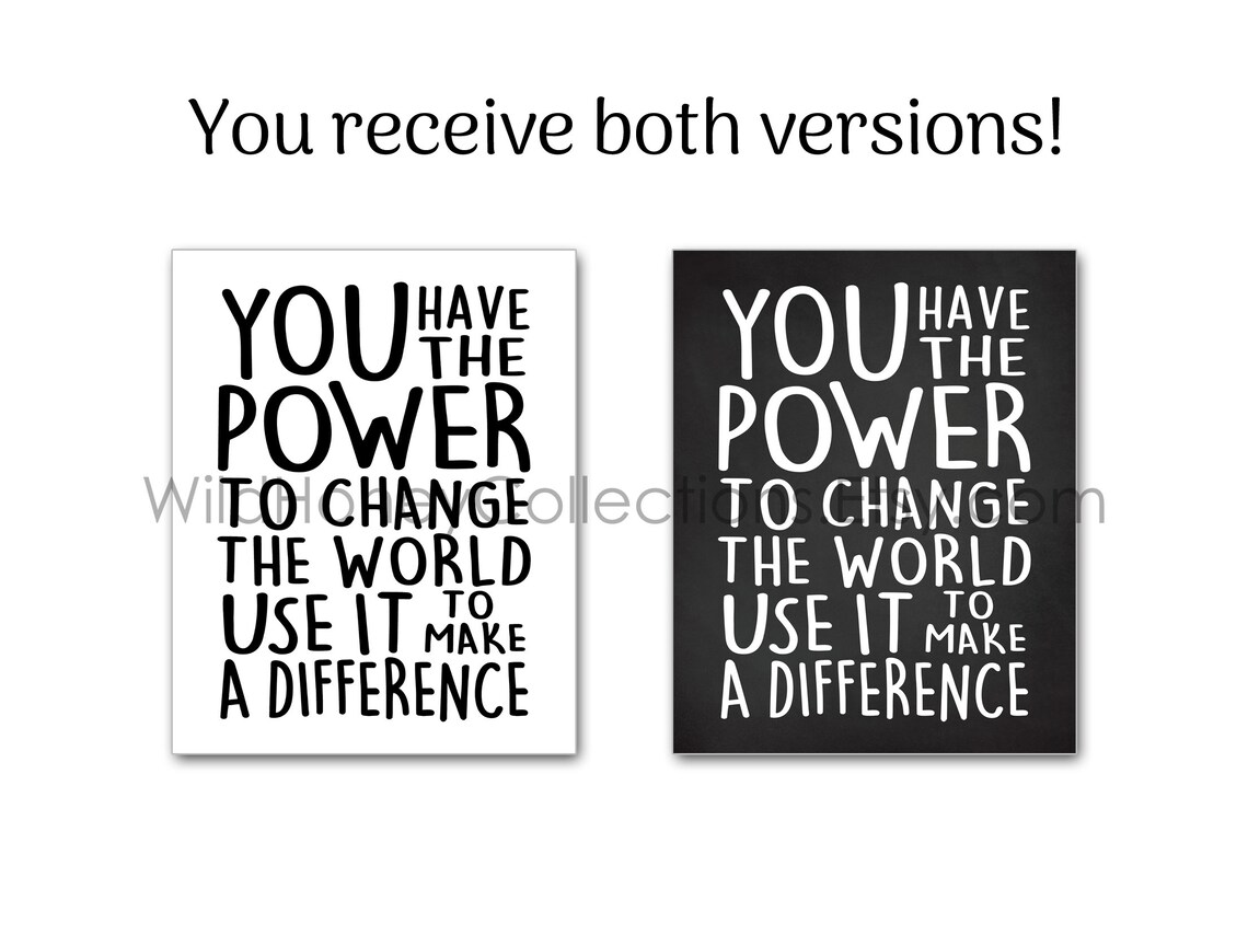 You Have the Power to Change the World, Printable Wall Decor ...