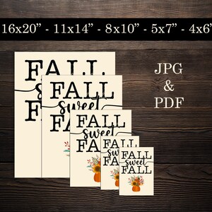 Fall Sweet Fall Farmhouse Fall Decor Printable Fall Wall - Etsy