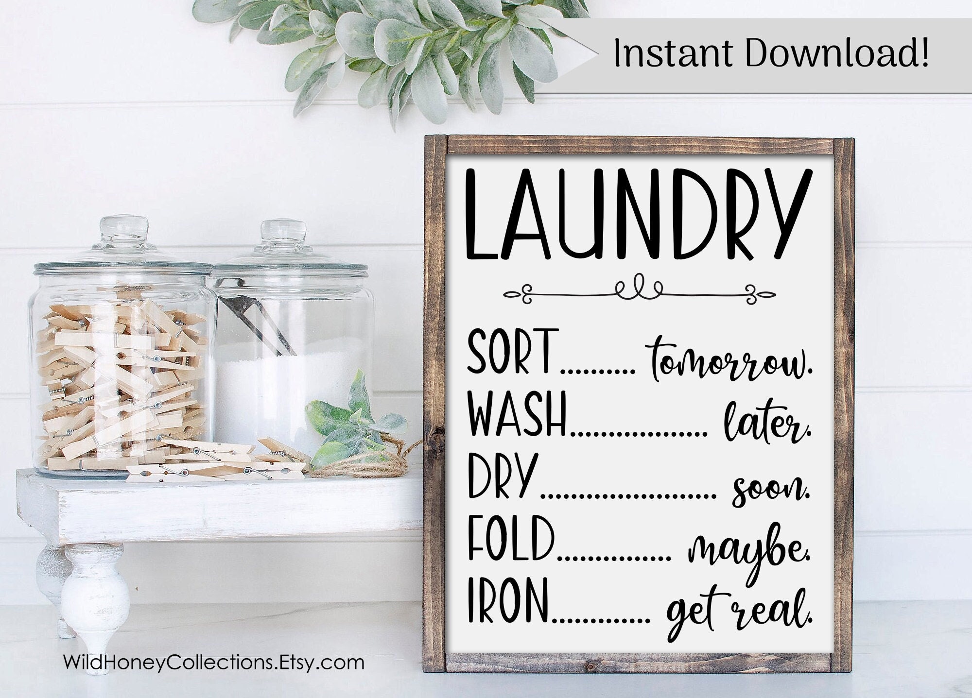 Laundry Room Decor Printable Laundry Room Sign Sort Wash Dry - Etsy