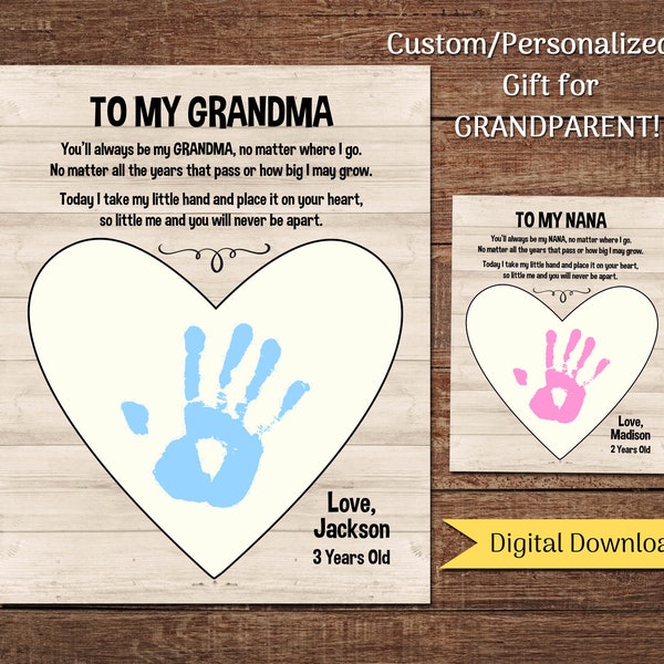 Grandparents Hand Poem - Etsy