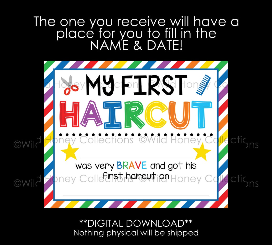 My First Haircut Printable Sign First Hair Cut Colorful - Etsy