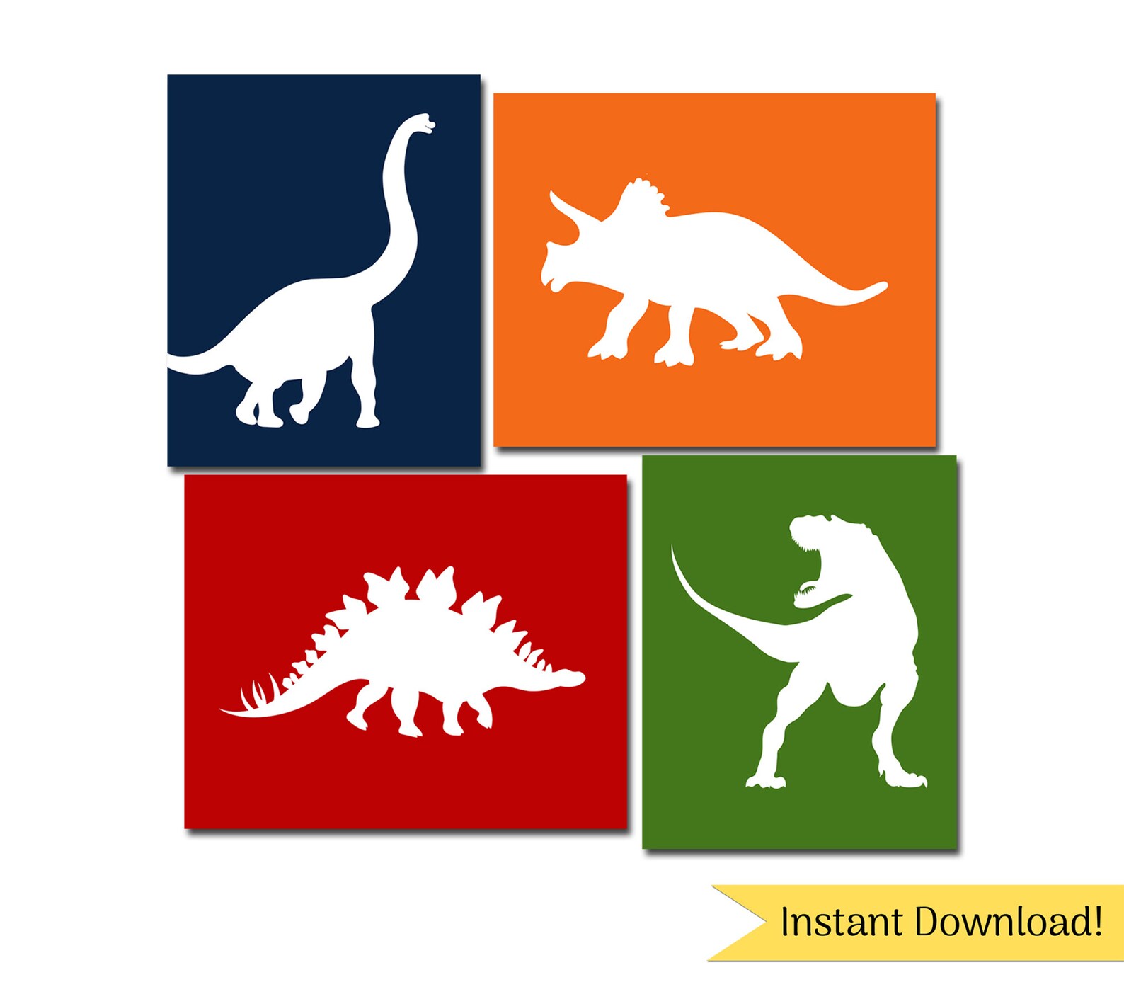 Custom Colors Printable Kids Room Dinosaur Wall Art Dinosaur - Etsy