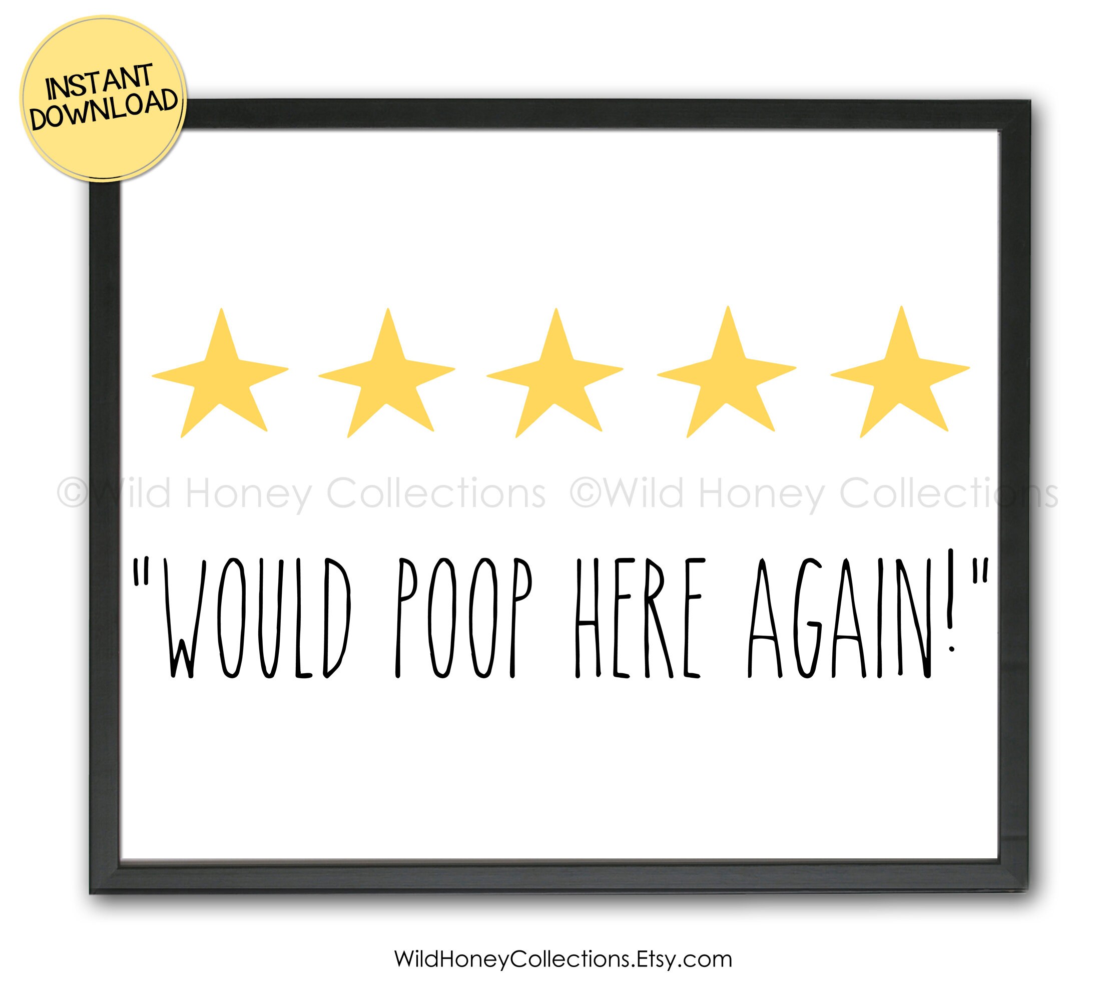 Papercraft bathroom sign poop printable 4.5 stars would poop here again ...