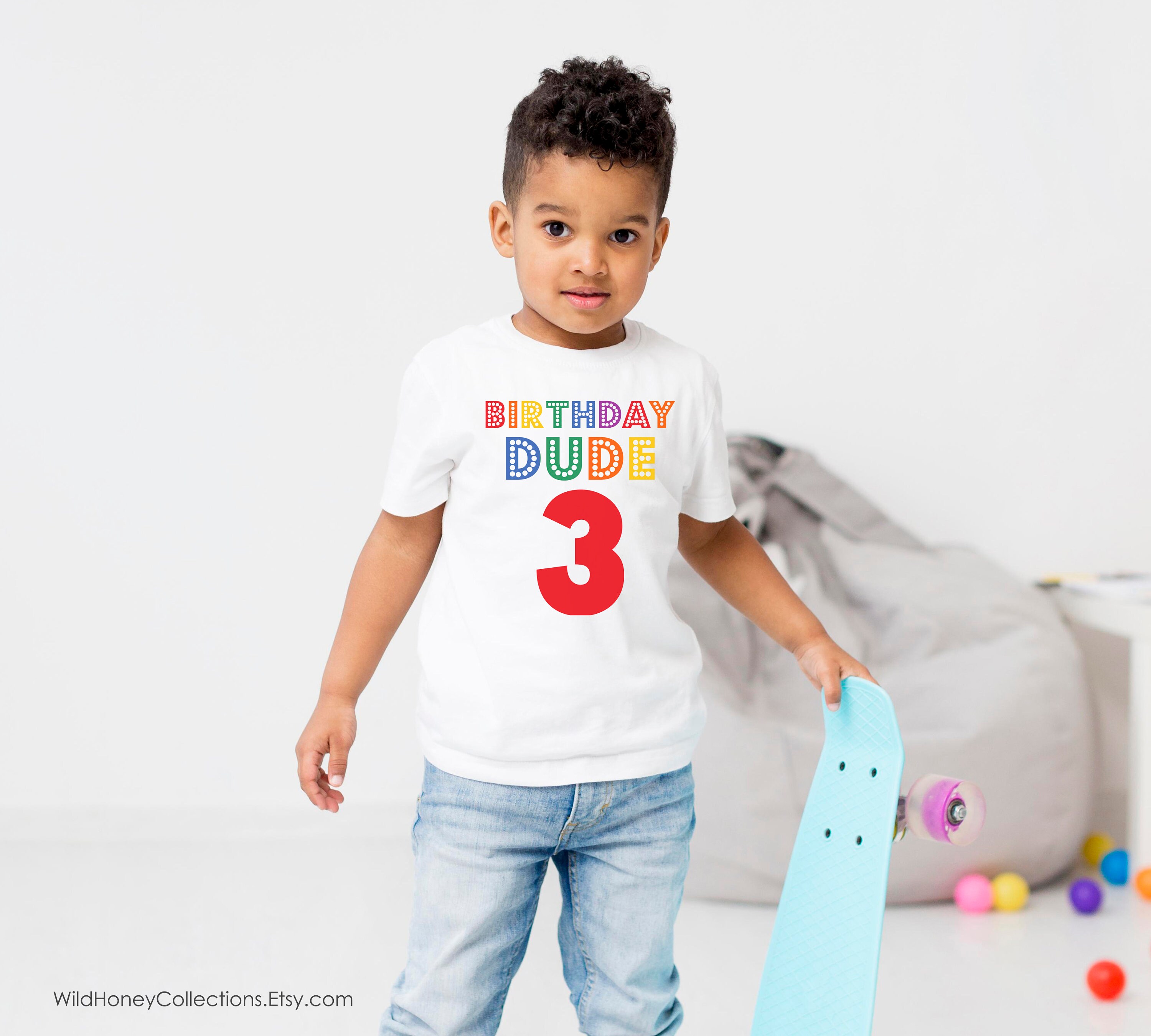 Birthday Dude, 3 Years Old, PNG File, Boys 3rd Birthday, Crafting ...