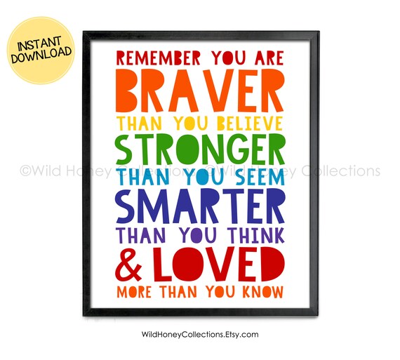 You Are Braver Stronger Smarter Loved More Than You Know | Etsy
