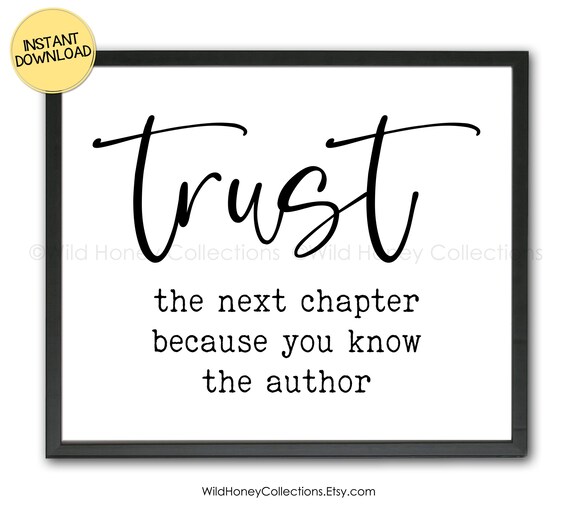 Trust The Next Chapter Printable Decor Religious Decor | Etsy