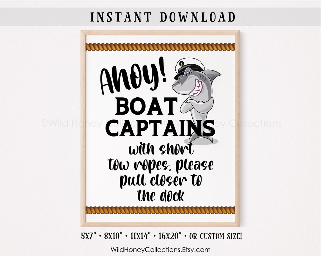 Funny Nautical Bathroom Sign, Ahoy Boat Captions, Short Tow Ropes ...