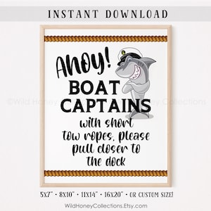 Funny Nautical Bathroom Sign, Ahoy Boat Captions, Short Tow Ropes ...