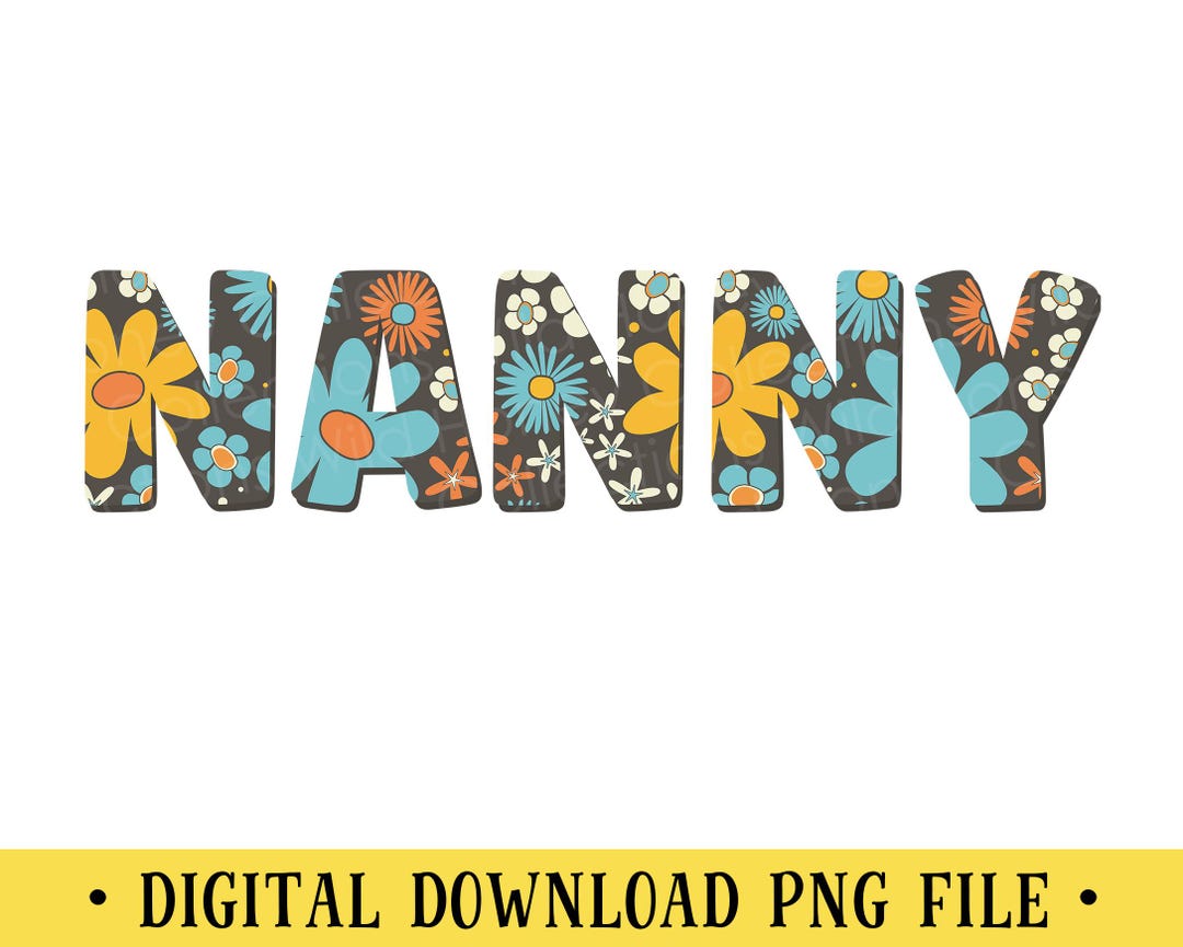 Nanny Retro Floral PNG: Sublimation Design (digital Download) - Etsy