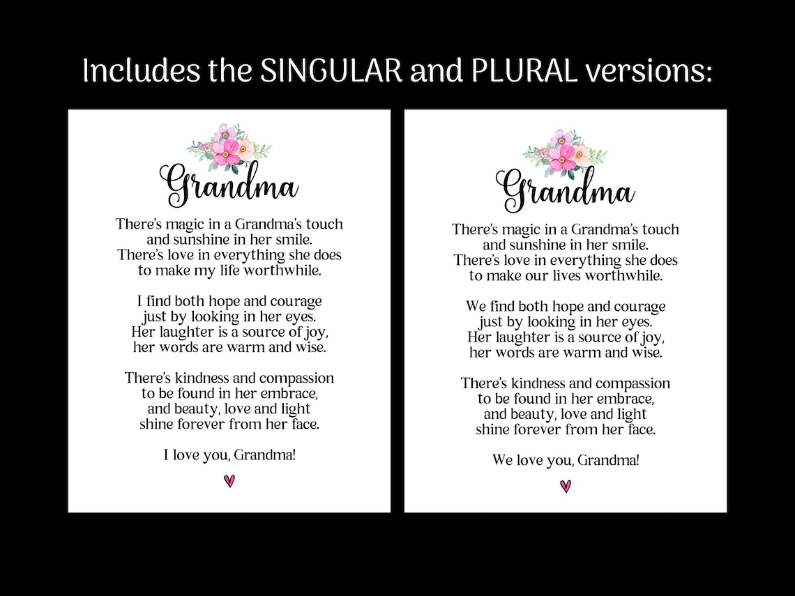 Grandma Poem Gift for Grandma Printable Decor Printable | Etsy