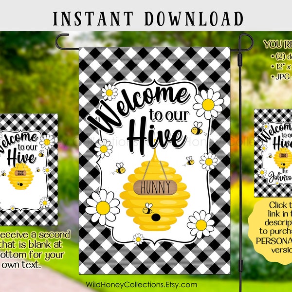 Welcome to Our Hive Flag - Etsy
