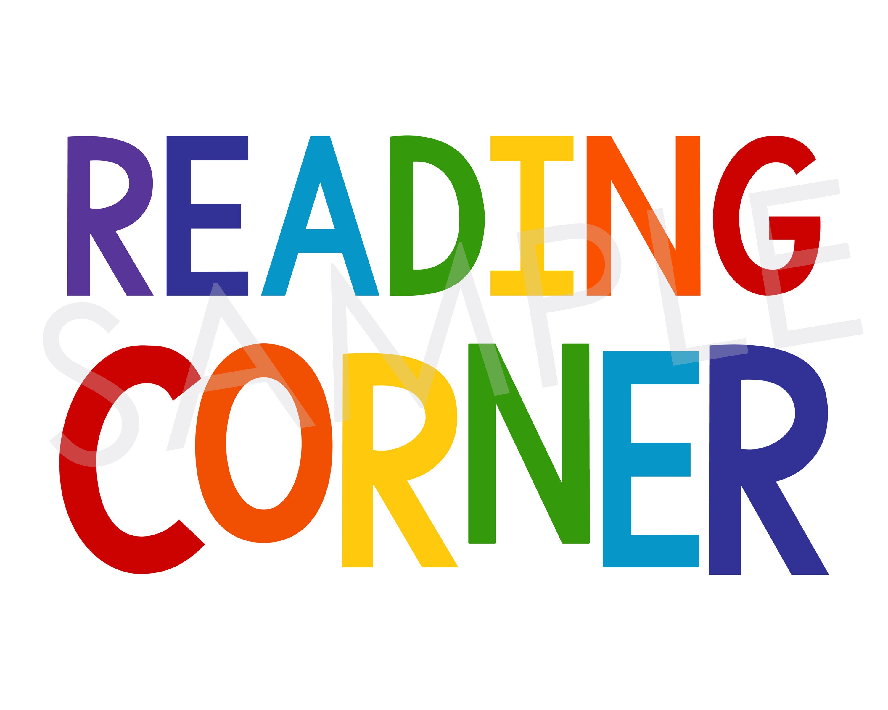 Reading Corner Colorful Kids Room Decor Printable Playroom - Etsy