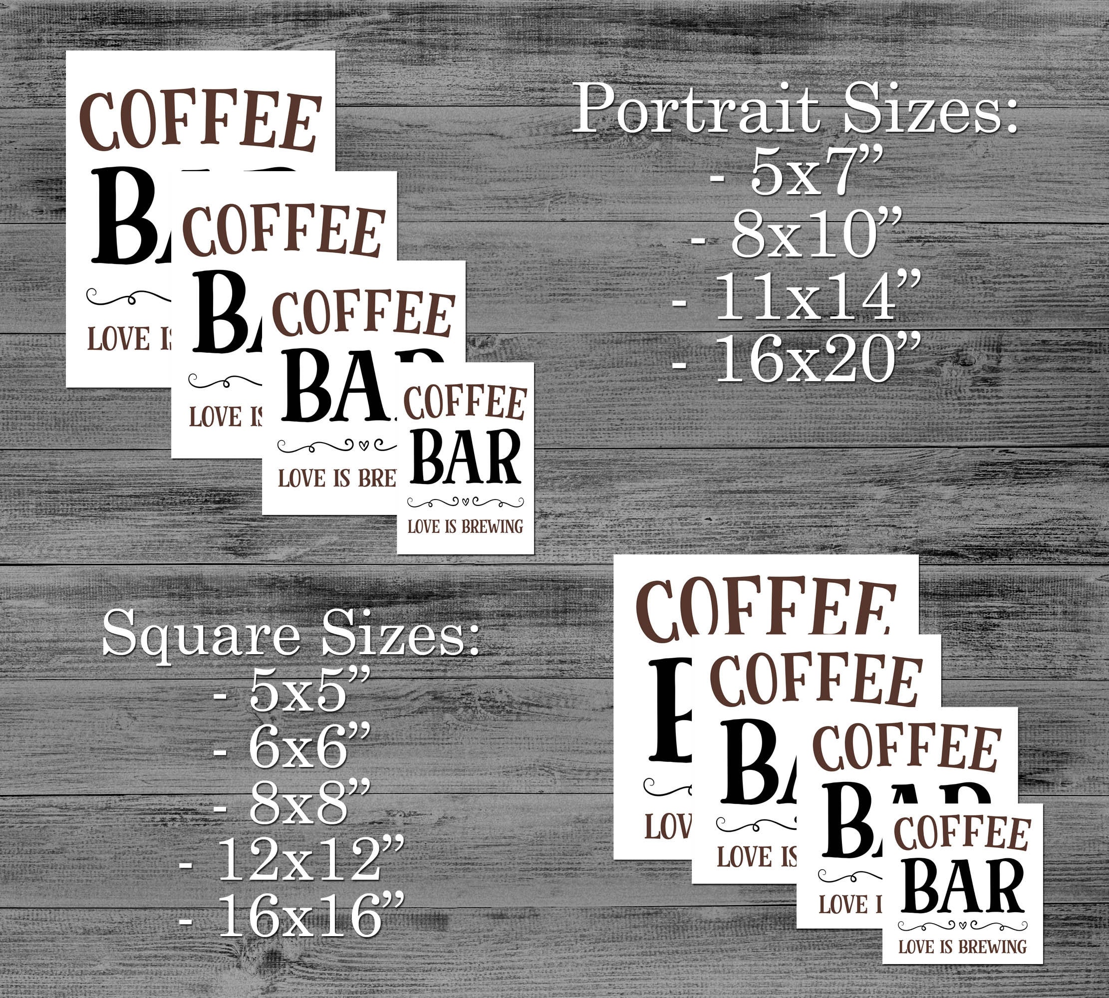 Coffee Bar, Printable Coffee Sign, Farmhouse Coffee Decor, Tiered Tray ...