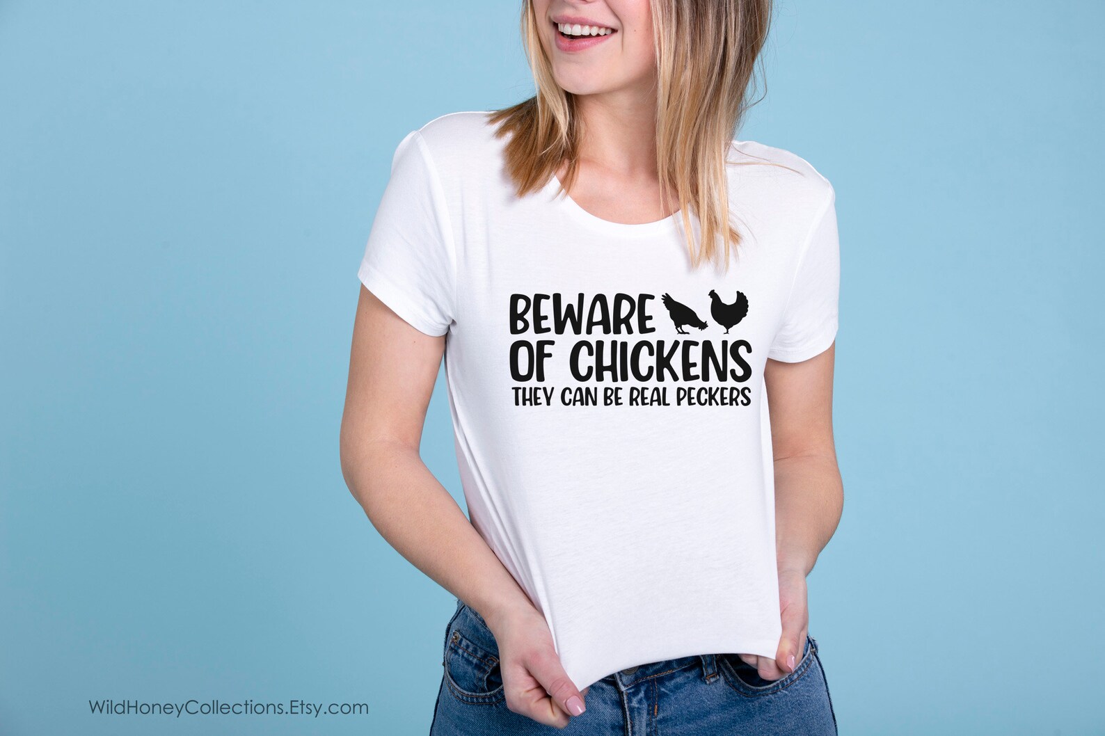 Beware of Chickens PNG File Funny Chicken Quote Chicken - Etsy