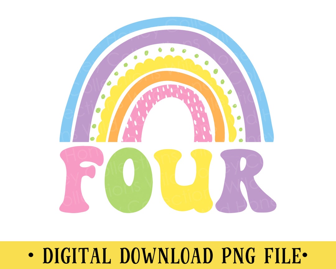 Cuatro años, Archivo PNG, Pastel Rainbow, 4to cumpleaños, 4 años, Retro ...