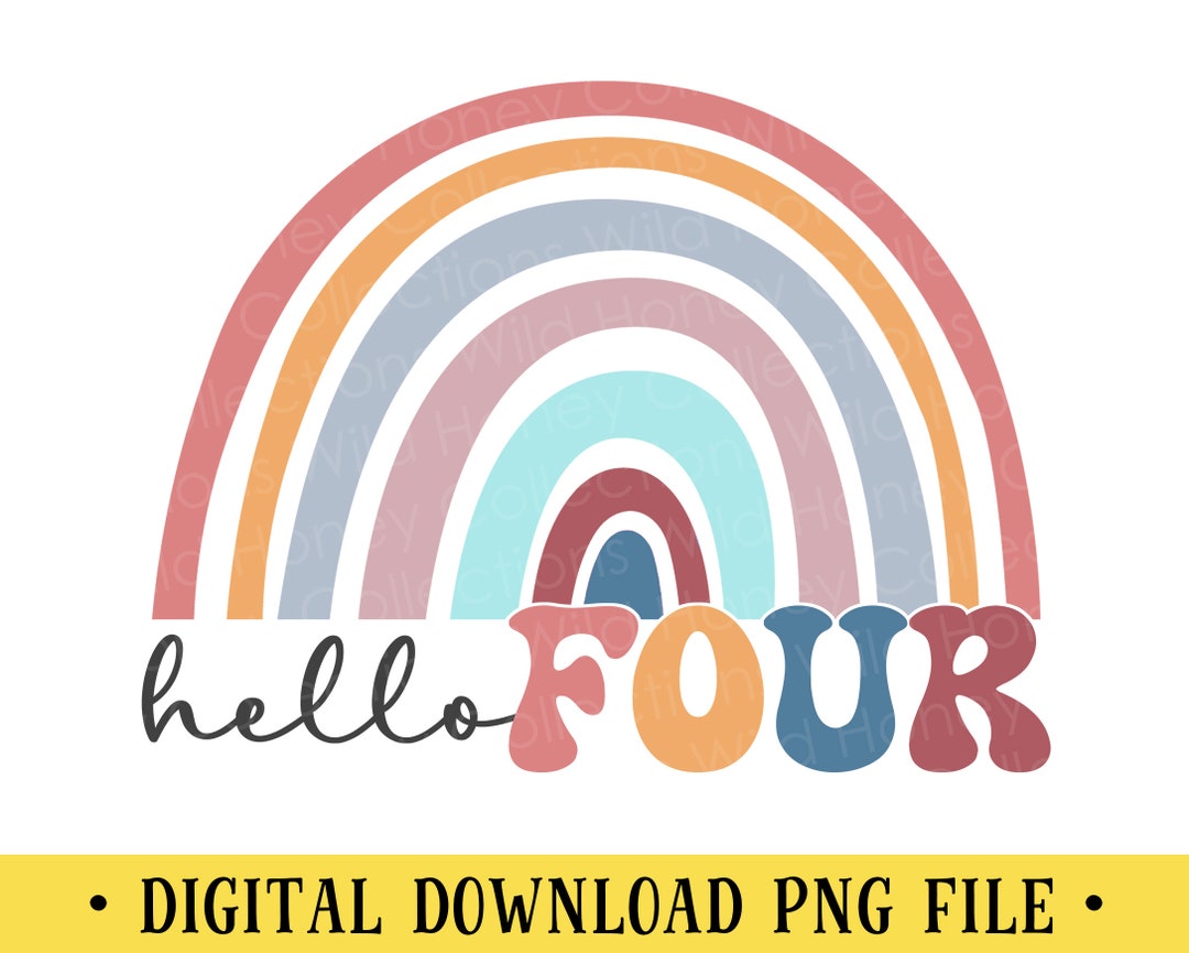 Boho Rainbow 4th Birthday PNG File (digital Download) - Etsy
