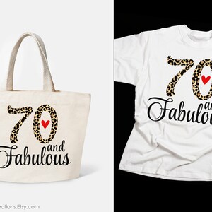 70 and Fabulous, PNG File, Leopard Print, Sublimation, Crafting, Women ...