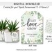 Let Love Grow, Printable Plant Favor Tags, Wedding Favor Gift Tags ...