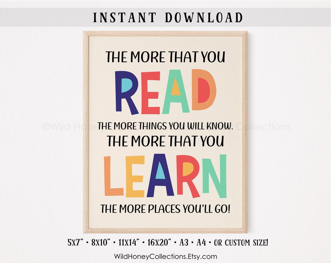 Colorful Reading Room Print: Kids Wall Art (digital Download) - Etsy