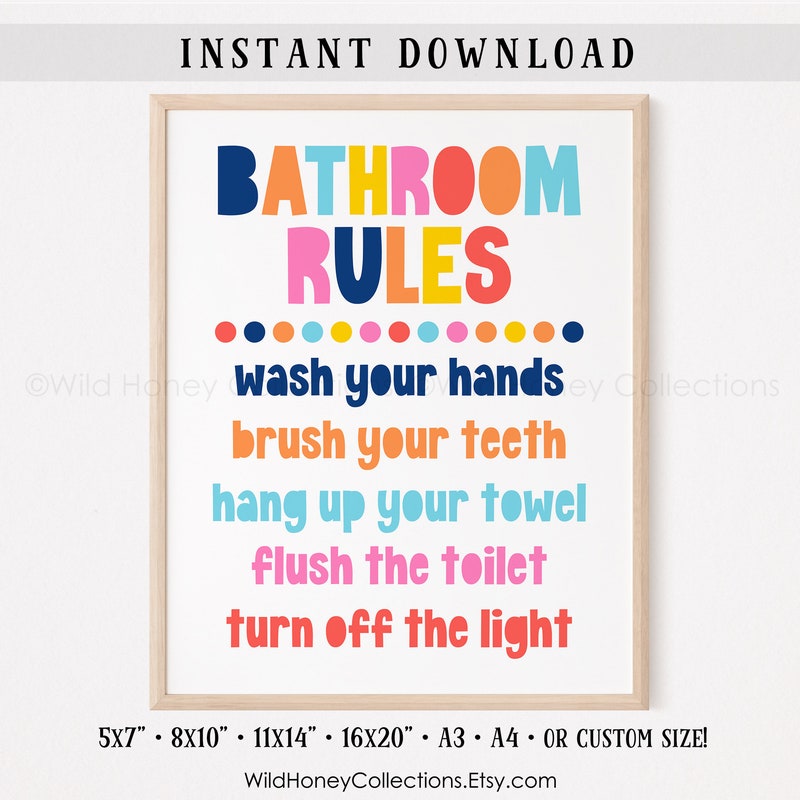 Kids Bathroom Wall Art - Etsy