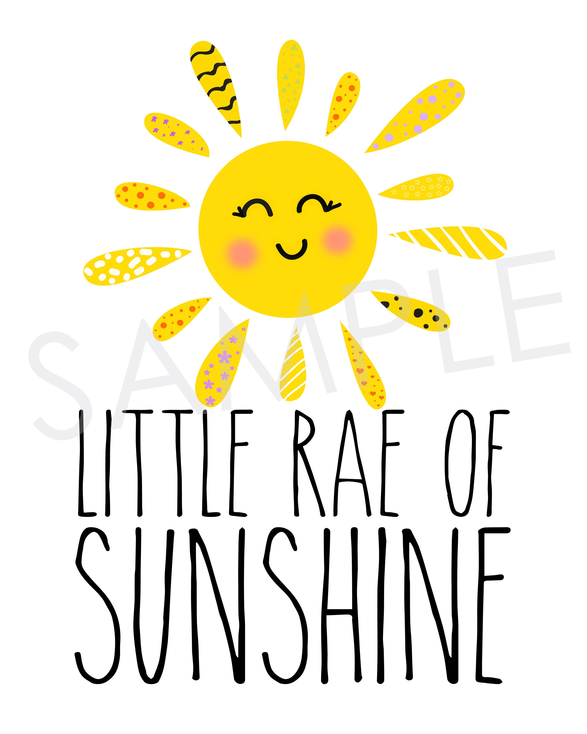 Little Rae of Sunshine, Cute Sun, Printable Decor, Wall Art, Summertime ...