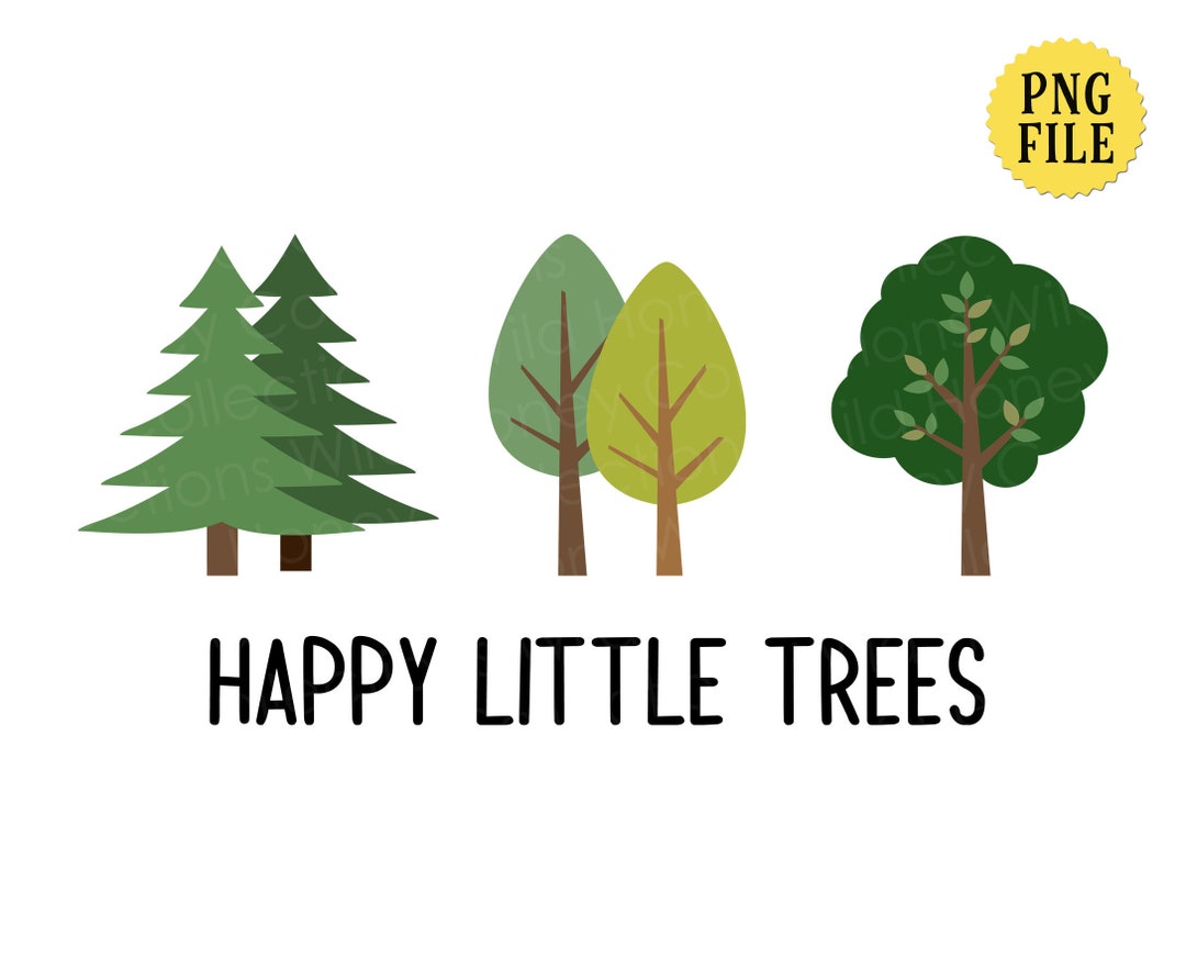 Happy Little Trees, PNG File, Crafting, Sublimation, Instant DIGITAL ...