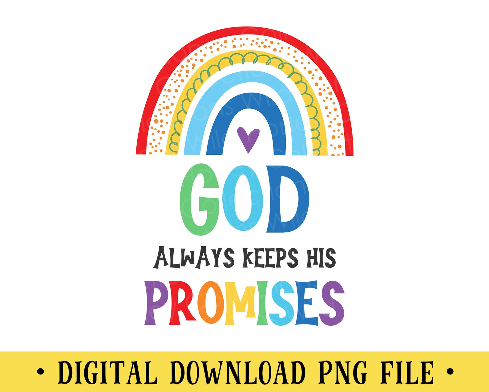 Rainbow Bible Verse PNG: God Keeps Promises, Kids Scripture Art ...