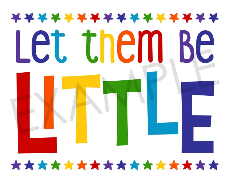 Let Them Be Little Printable Kids Room Wall Art Rainbow - Etsy