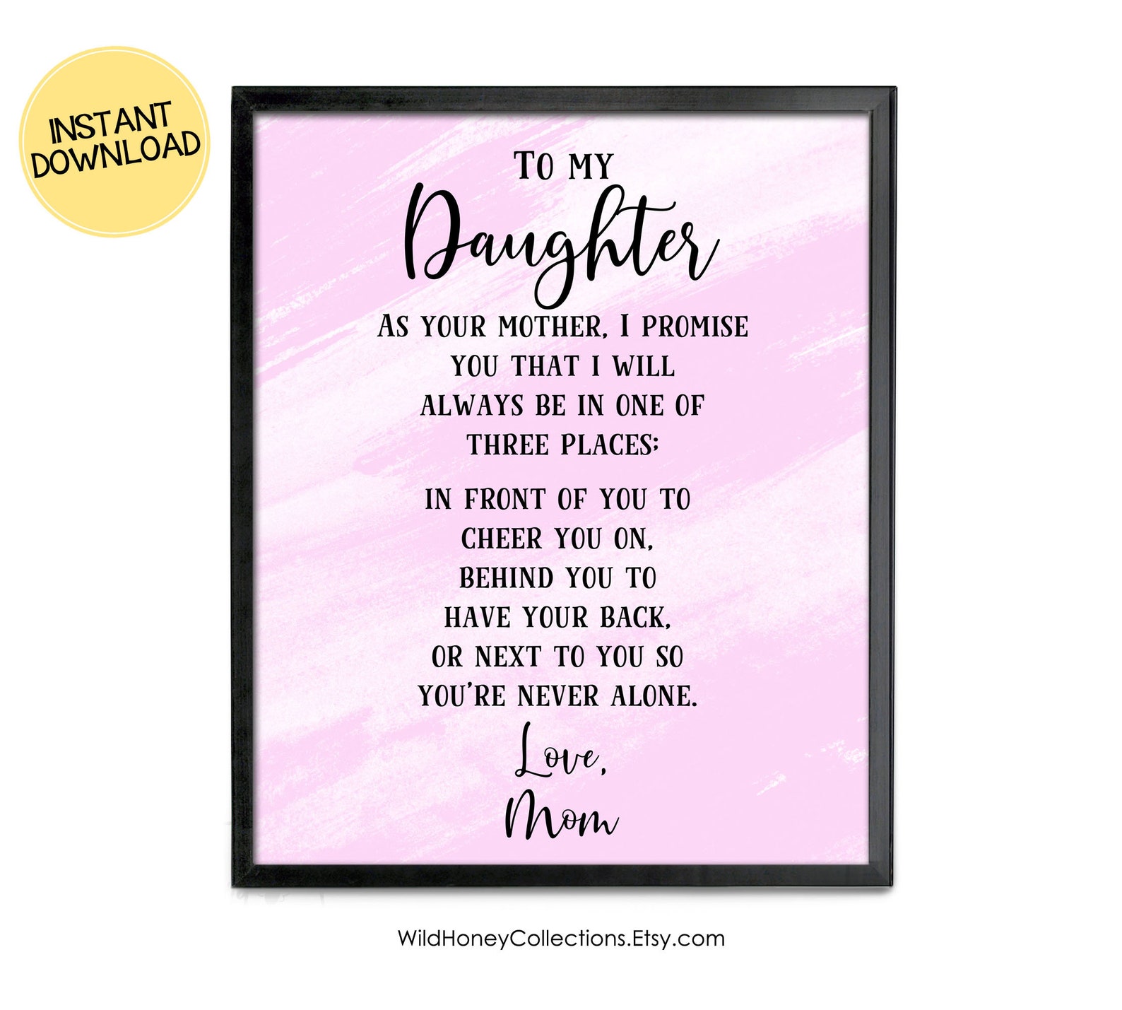 To My Daughter Printable Poem Mother to Daughter Gift - Etsy