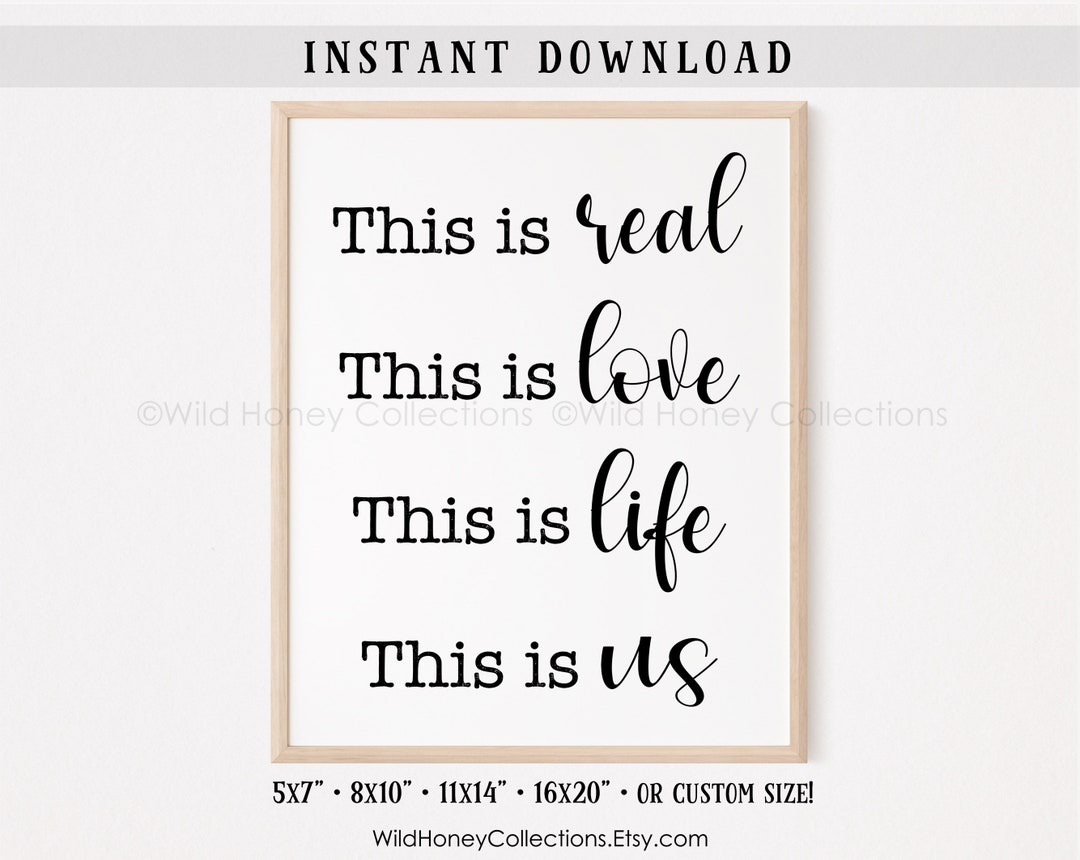 This is Us Printable Family Wall Art Farmhouse Printable - Etsy
