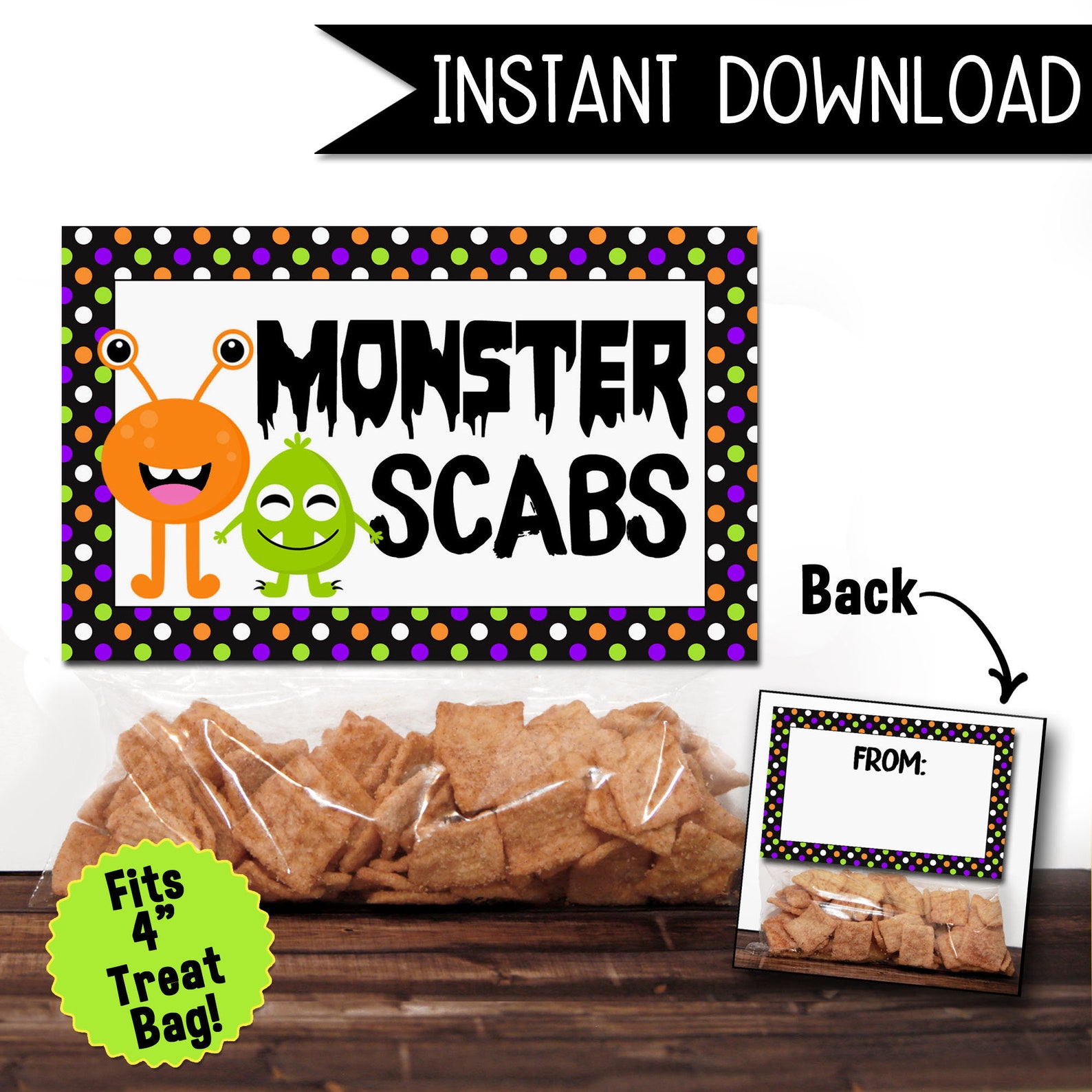Monster Scabs Halloween Treat Topper Funny Halloween Treat - Etsy