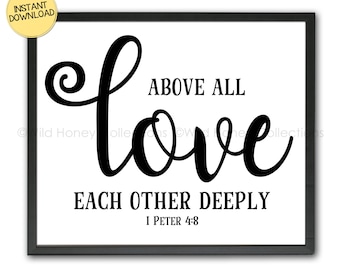 Love Each Other Deeply Wall Art - Etsy