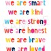 We Are Smart Kind Strong Honest Brave Loved Kids Room - Etsy