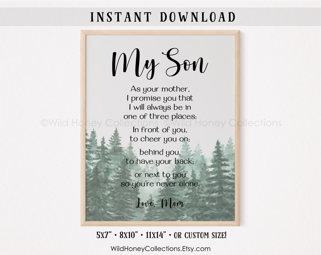 To My Son Printable Poem, Mother to Son Gift, Printable Wall Decor ... To My Son Printable Poem, Mother to Son Gift, Printable Wall Decor ...