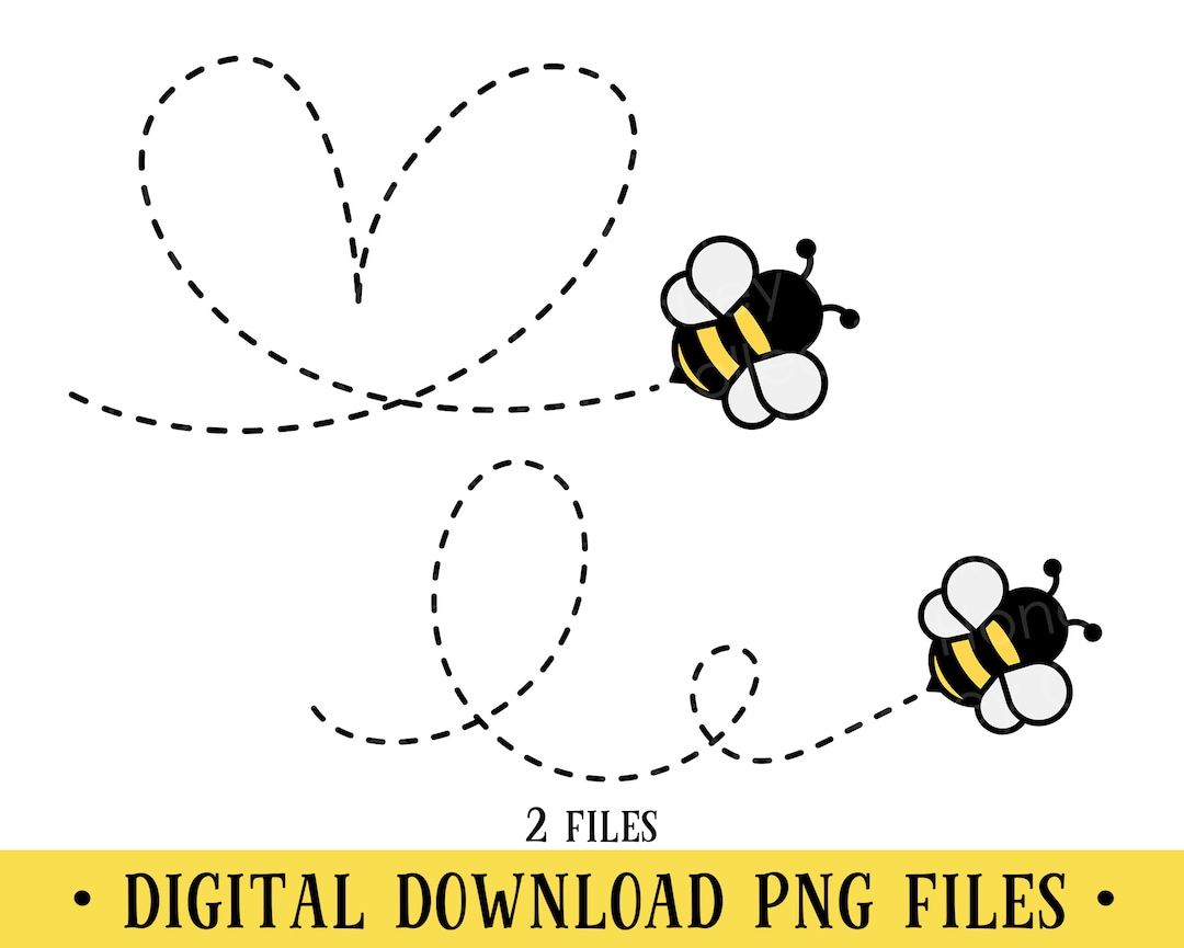 Bees, PNG Files, Cute Bumblebees, Bee Paths, Heart Path, Dashed Bee Path, Transparent Files ...