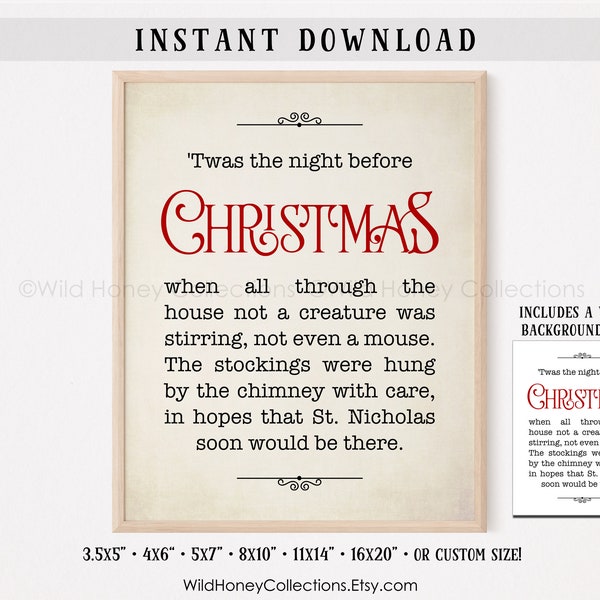 Twas the Night Before Christmas Clip Art - Etsy