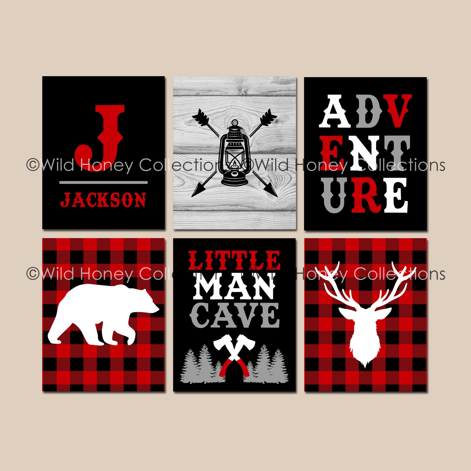 Little Man Cave Personalized Printable Boys Room Wall Art | Etsy