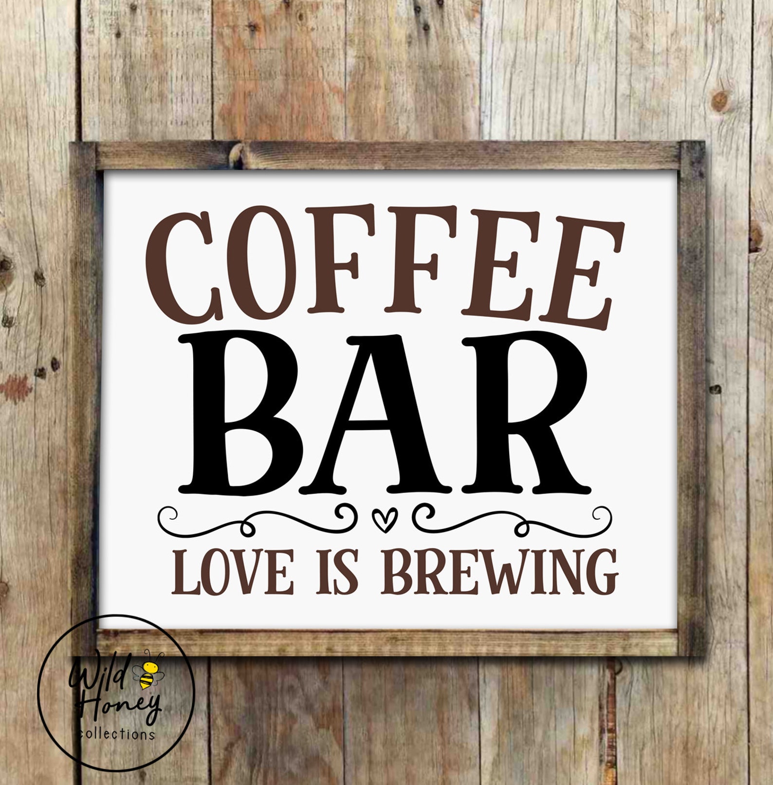 Coffee Bar Sign Love is Brewing Printable Wall Decor | Etsy