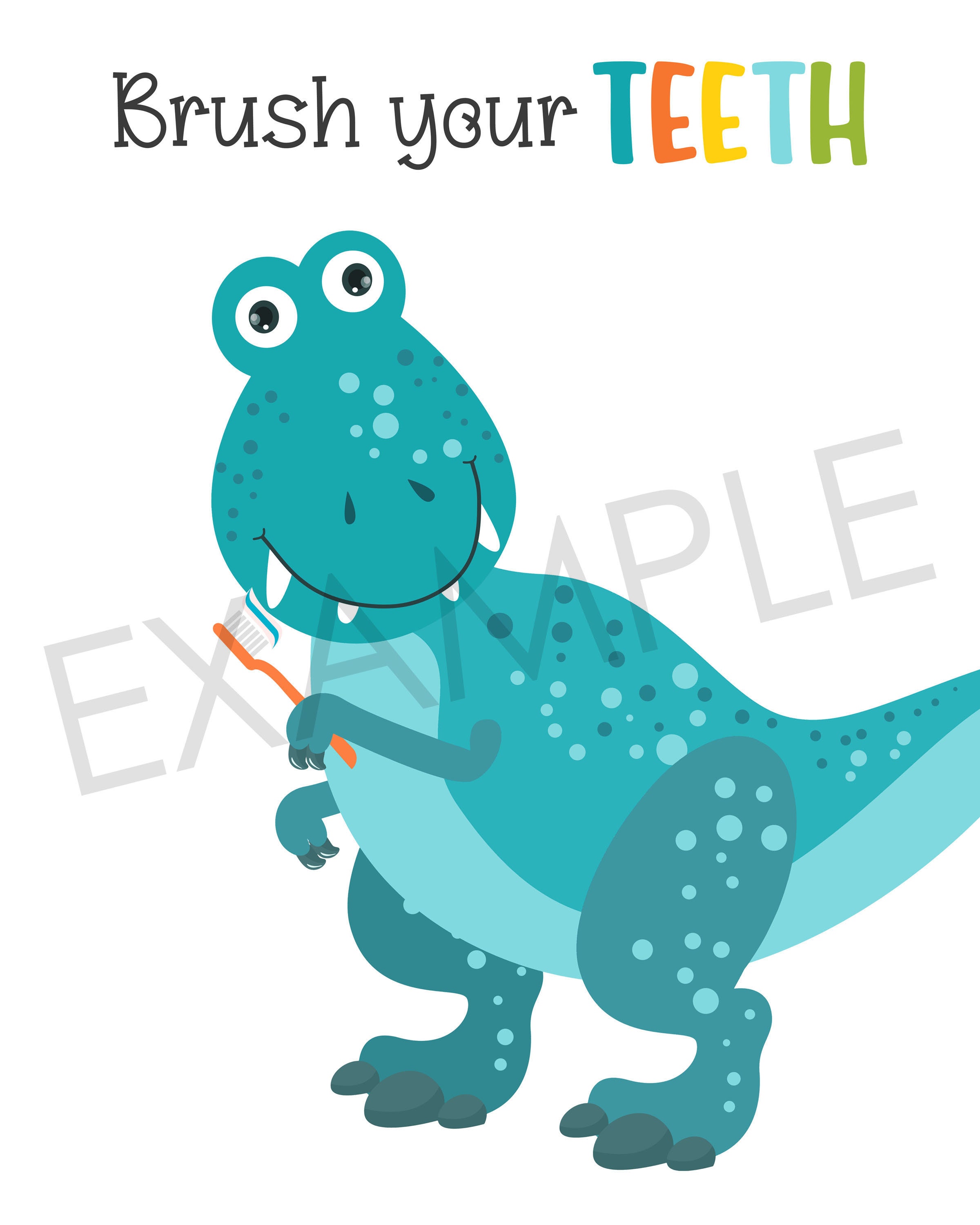 Dinosaur Bathroom Printables for Kids | Wash Your Hands | Brush Your ...