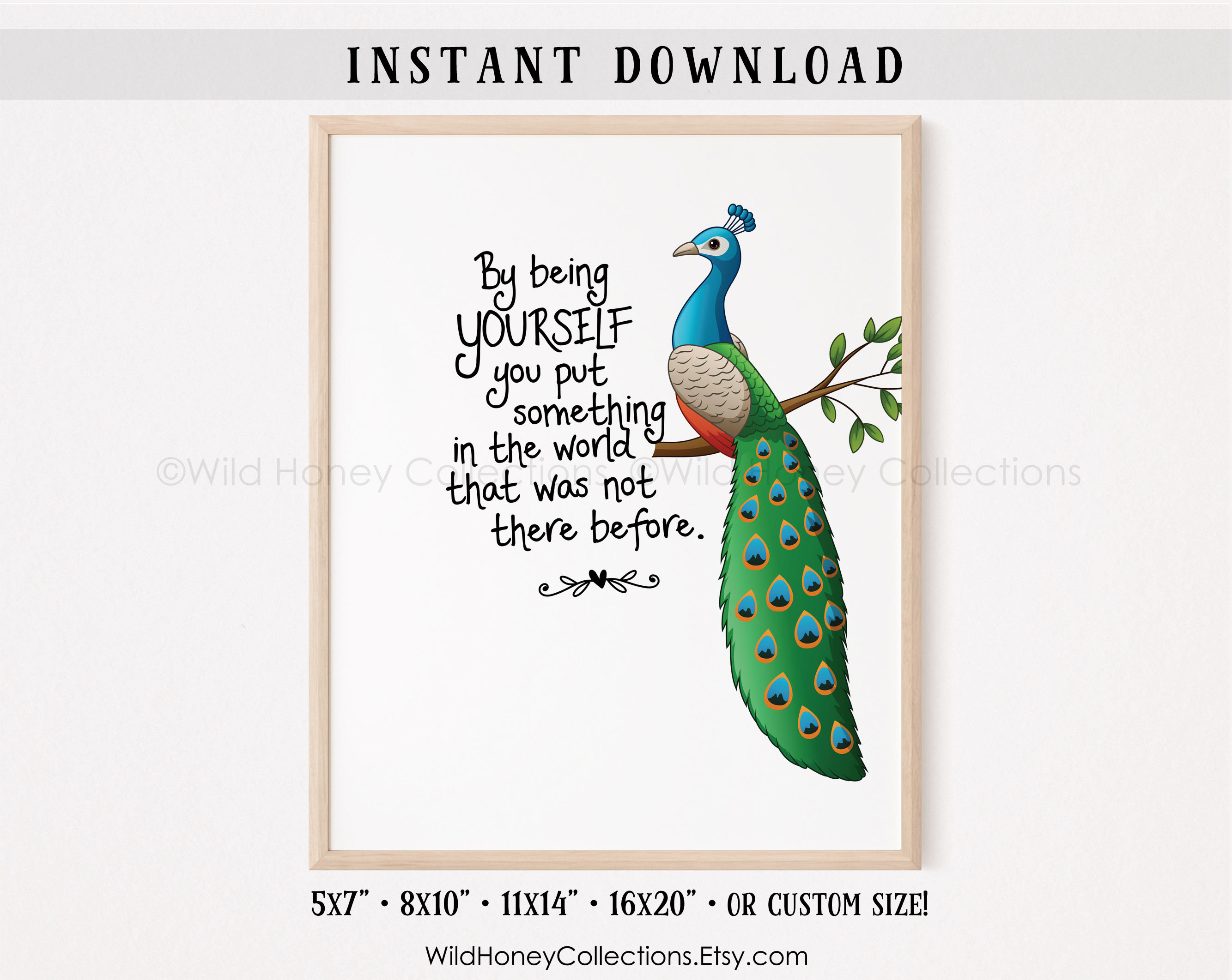 Peacock Inspirational Wall Art. INSTANT DIGITAL DOWNLOAD - Etsy