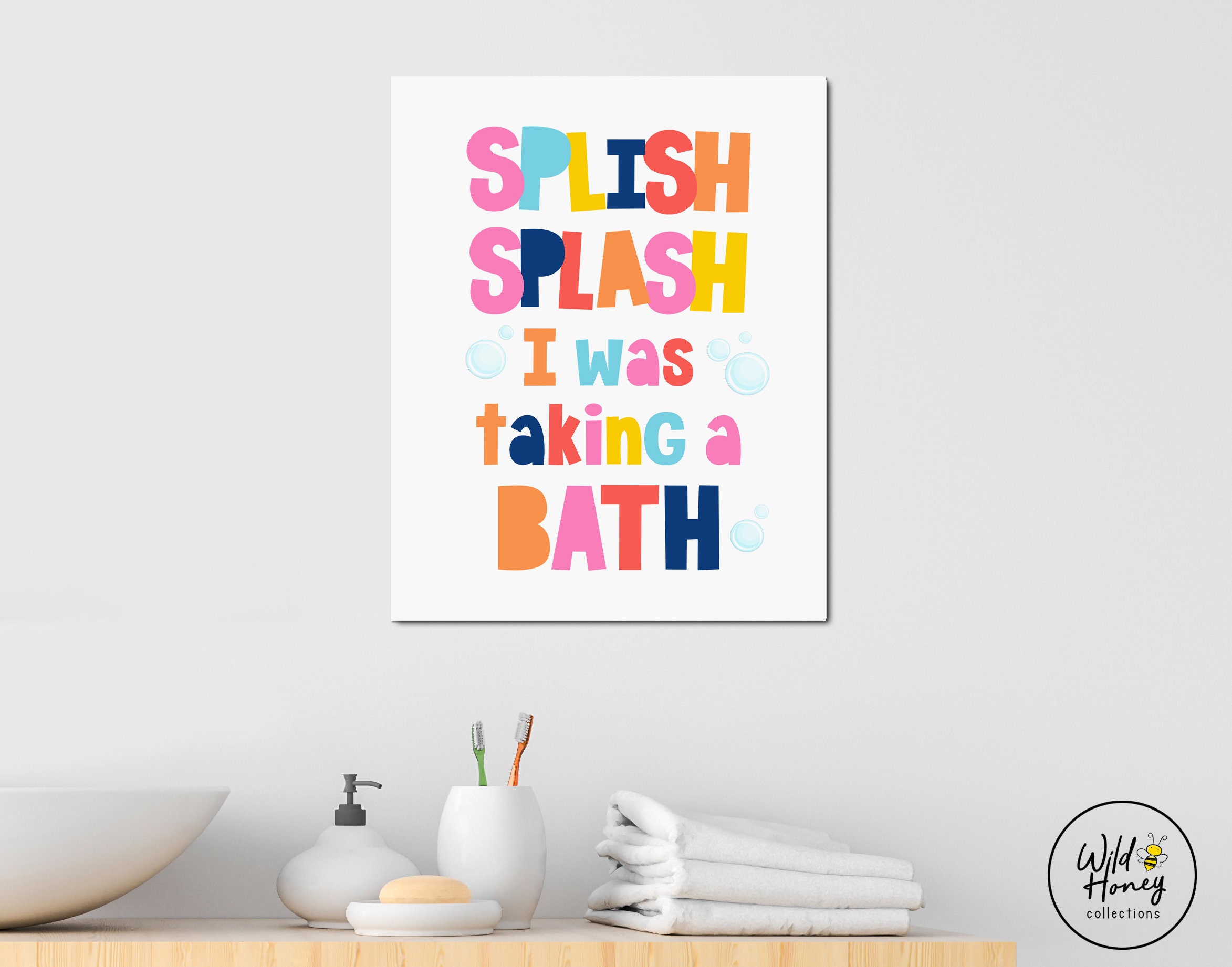 Splish Splash I Was Taking A Bath, Colorful Printable Kids Bathroom ...