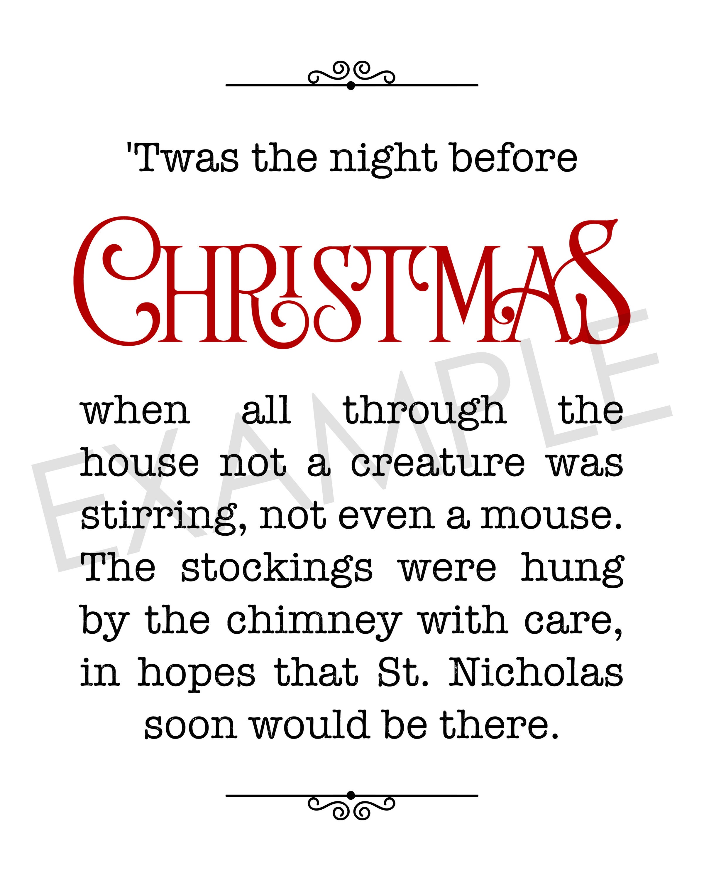 Twas the Night Before Christmas Print | Christmas Printable | Vintage ...