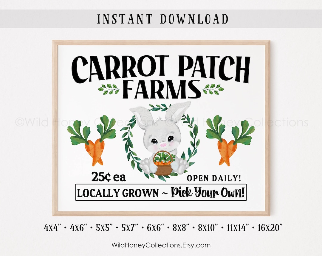 Karotte Patch Farmen, Osterhase zum Ausdrucken, Osterhase, Tiered Tablett, sofortiger digitaler ...