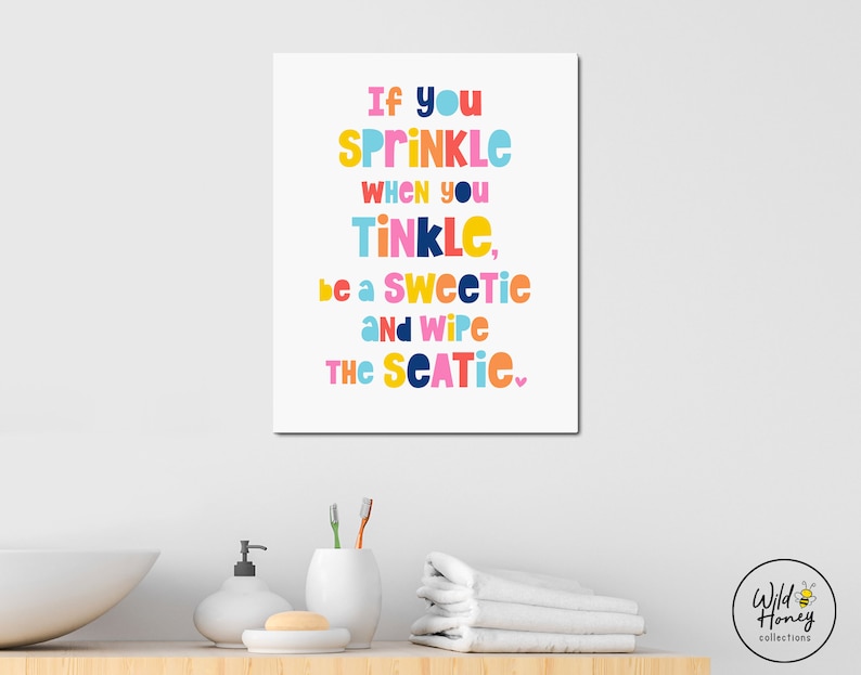 If You Sprinkle When You Tinkle Funny Colorful Printable - Etsy