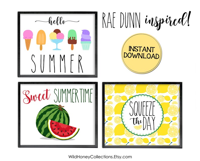 Printable Summer Decor Hello Summer Ice Cream Popsicles - Etsy