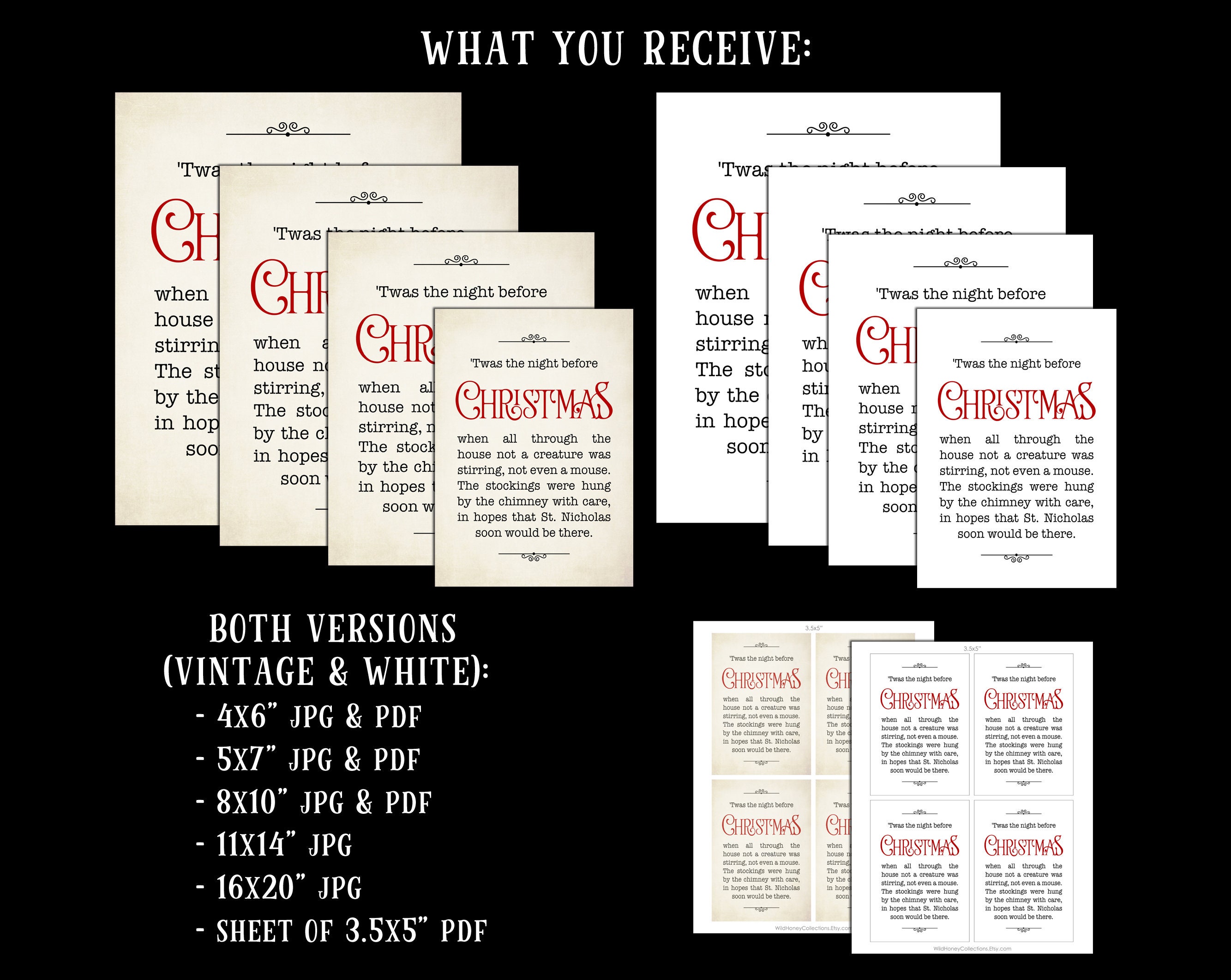 Twas the Night Before Christmas Print Christmas Printable - Etsy
