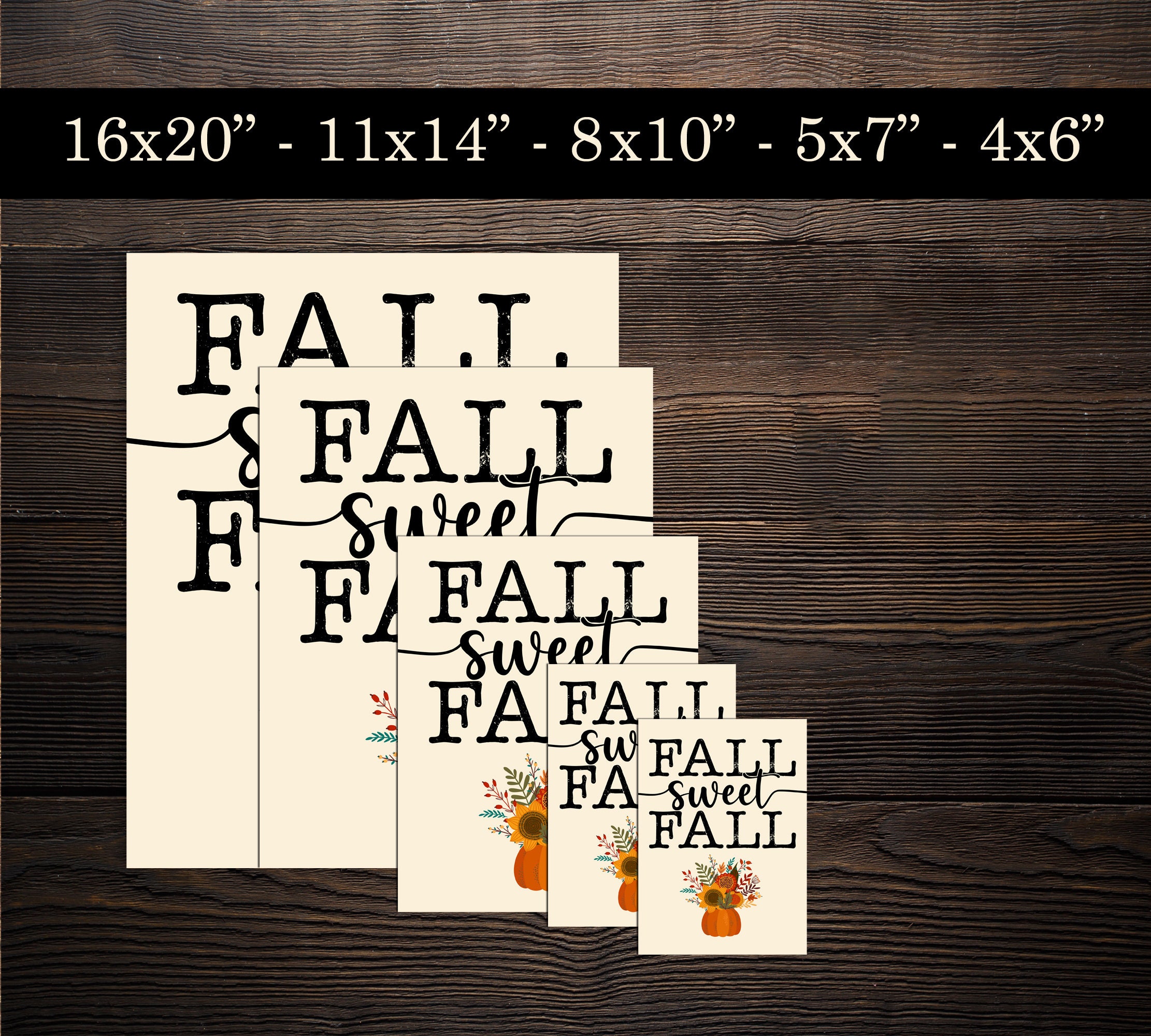 Fall Sweet Fall, Farmhouse Fall Decor, Printable Fall Wall Art, Tiered ...