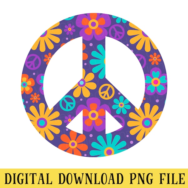 Flower Peace Sign - Etsy